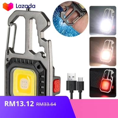 COB mini LED flashlight, multi-function key chain with light ...