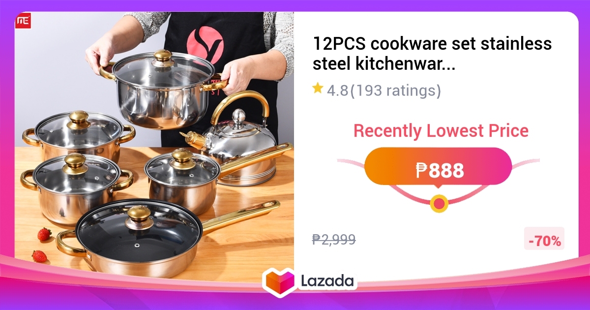 12PCS cookware set stainless steel kitchenware set non stick sets ...