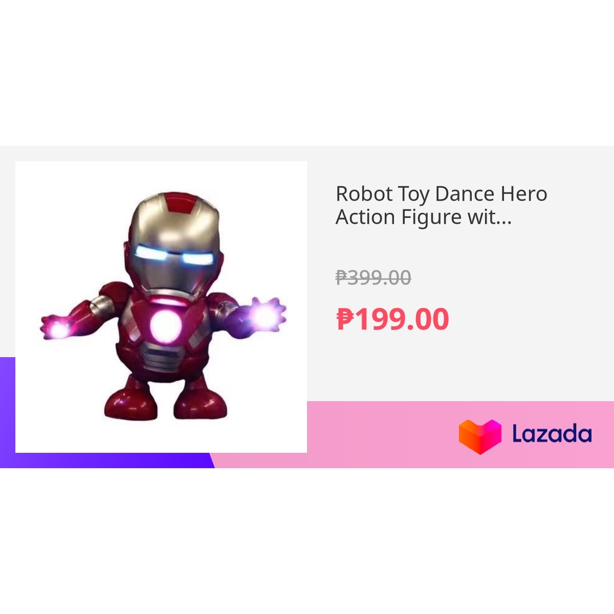 Robot Toy Dance Hero Action Figure with LEM Dancing Light IRONMAN ...