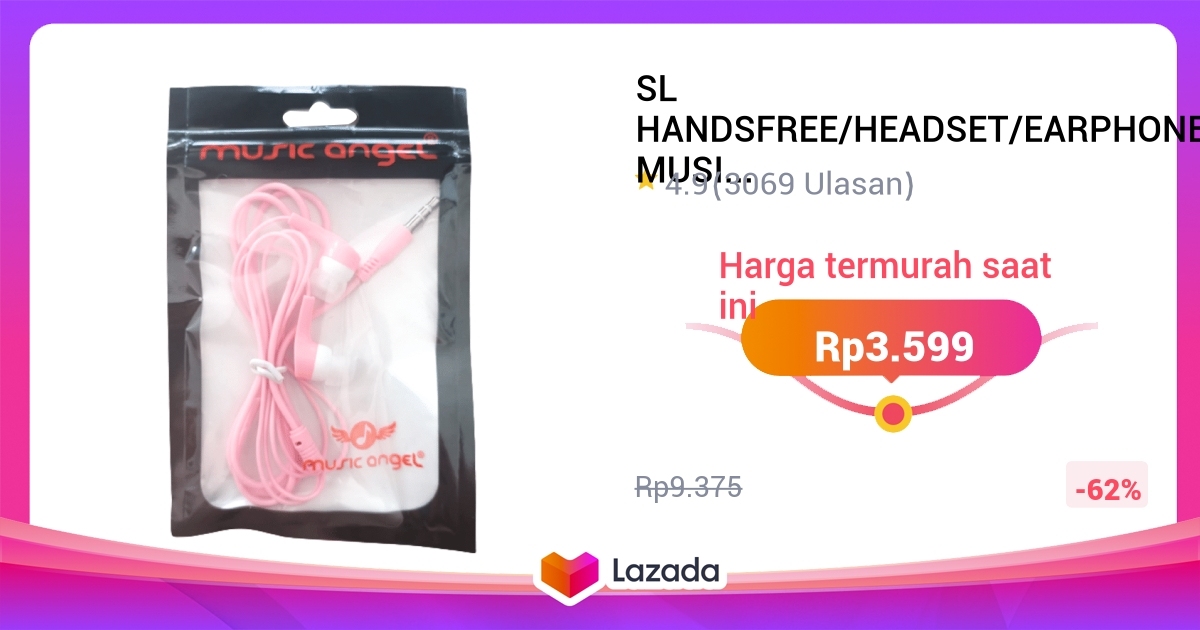 SL HANDSFREE/HEADSET/EARPHONE/HANDSET/HF MUSIC ANGEL MACARON MP3 KABEL ...