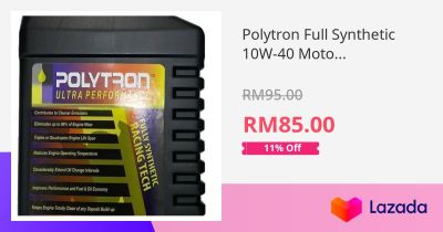 Polytron Full Synthetic 10W-40 Motor Oil 1 Qt (1L) Bottle -Military ...