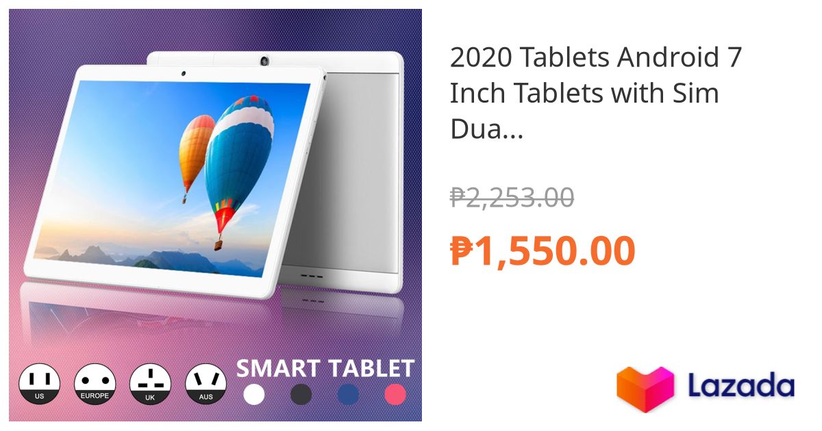 2020 Tablets Android 7 Inch Tablets with Sim Dual Cameras Wifi Multi ...