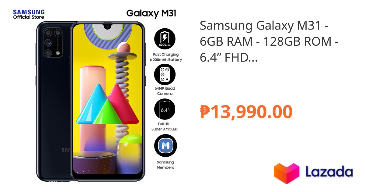 Samsung Galaxy M31 - 6GB RAM - 128GB ROM - 6.4” FHD+ Super AMOLED ...