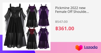 Pickmine 2022ใหม่หญิงปิดไหล่ชุดฮาโลวีนเรือคอบินแขนชิ้นเดียวสำหรับสุภาพสตรี