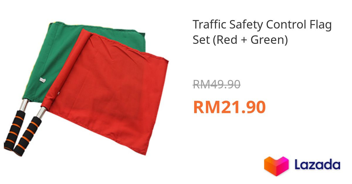 Traffic Safety Control Flag Set (Red + Green)
