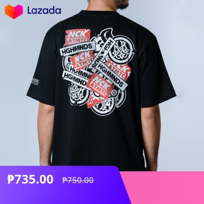 Nick Automatic X Highminds Collaboration Volume 2 "Stickies" Black T-Shirt