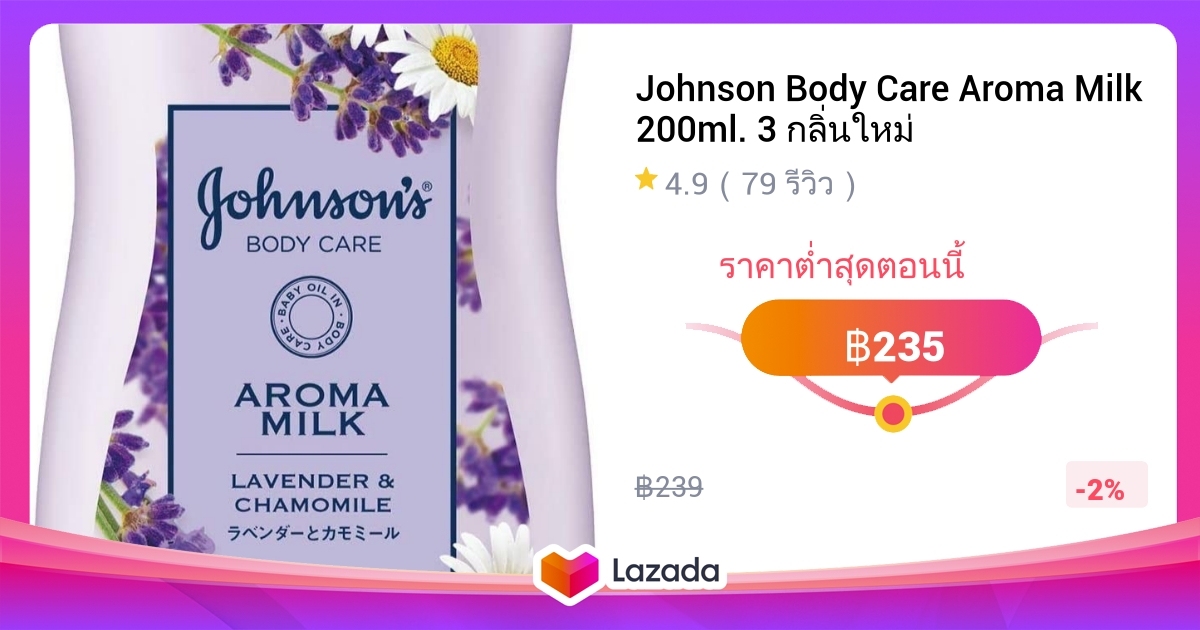 Johnson Body Care Aroma Milk 200ml. 3 กลิ่นใหม่