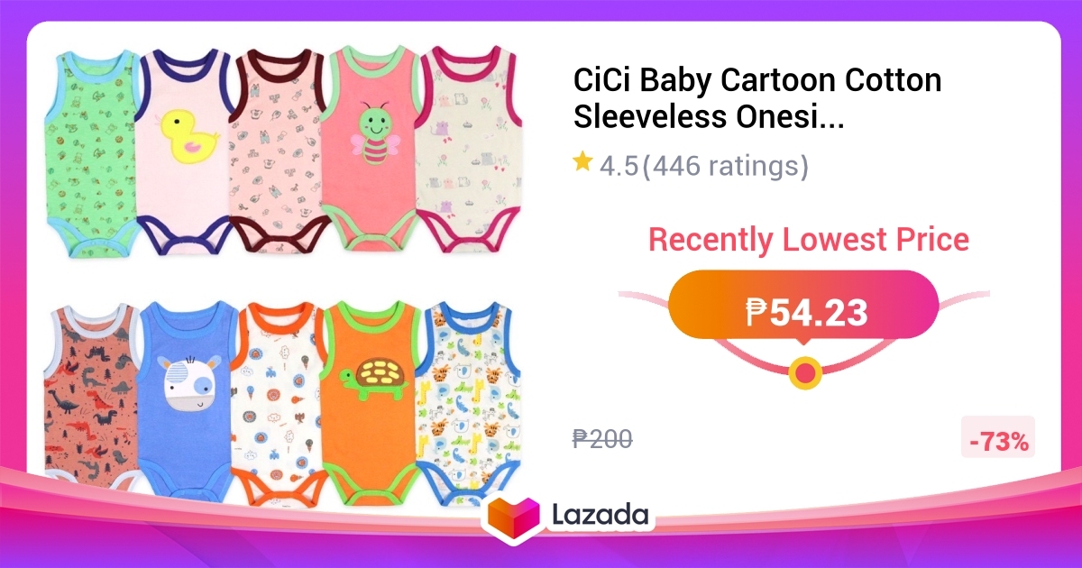 CiCi Baby Cartoon Cotton Sleeveless Onesie Jumpsuit Romper Newborn ...