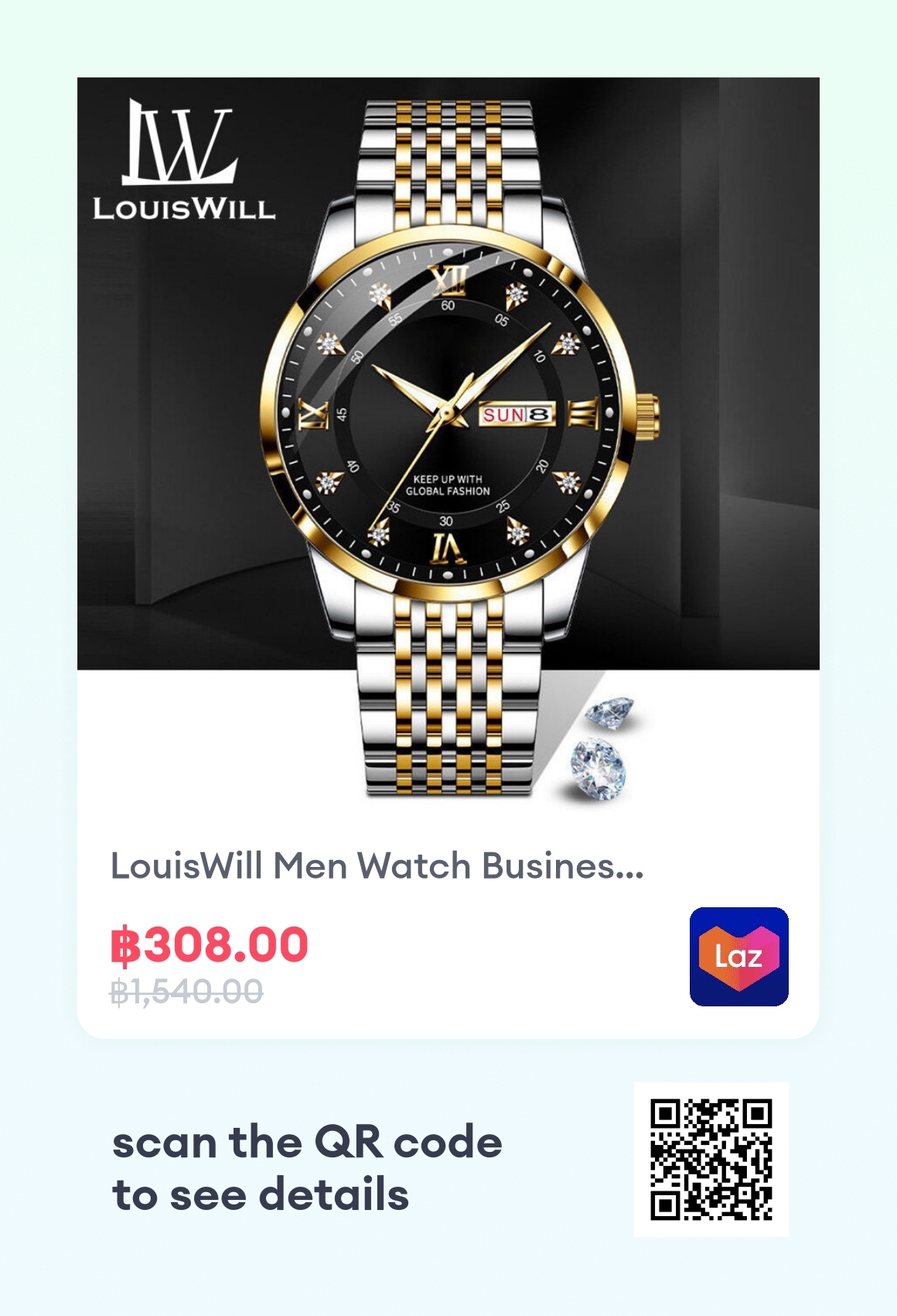 LouisWill Men Watch Business Fashion Watch Waterproof Simple Watch ...
