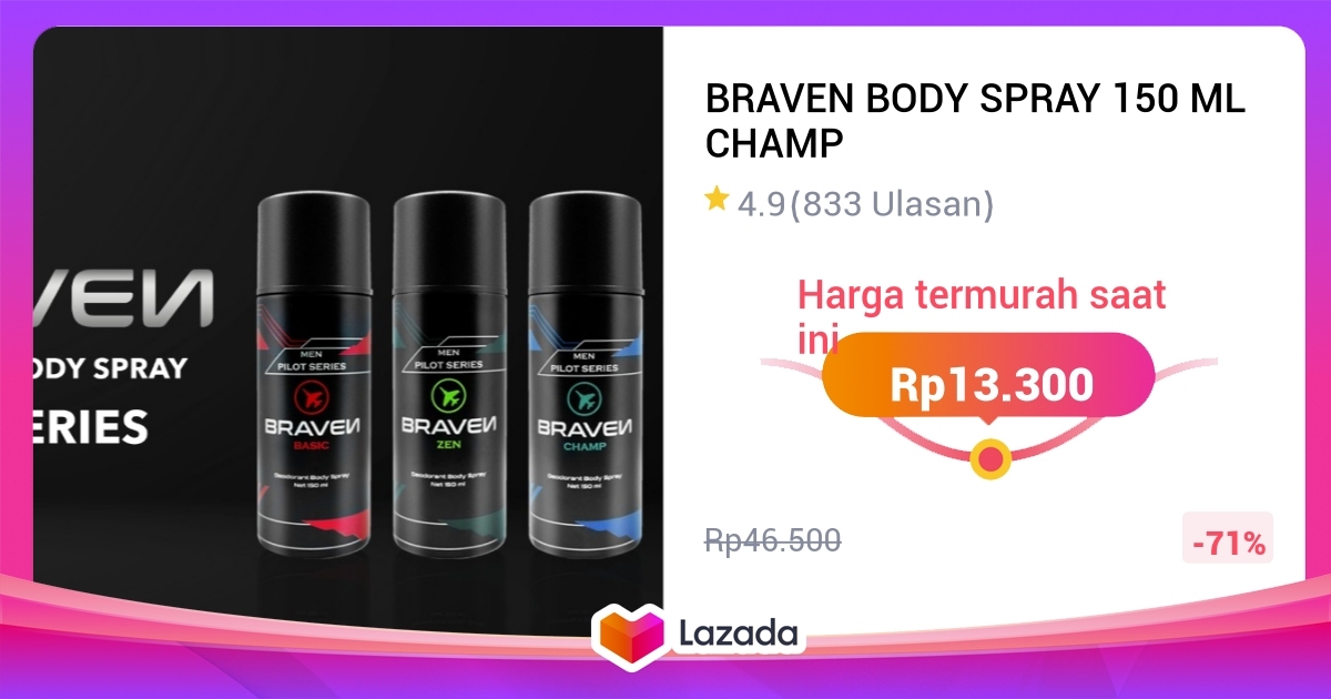 BRAVEN BODY SPRAY 150 ML CHAMP