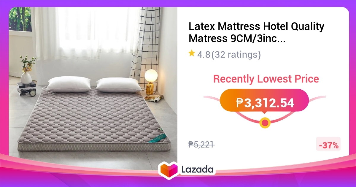 Latex Mattress Hotel Quality Matress 9CM/3inch Latex Tilam Single/Queen ...