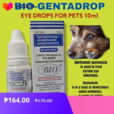 Bio-Gentadrop Eyedrops for Pets - BIOGENTA (10ml) & KLONTAR (5ml)