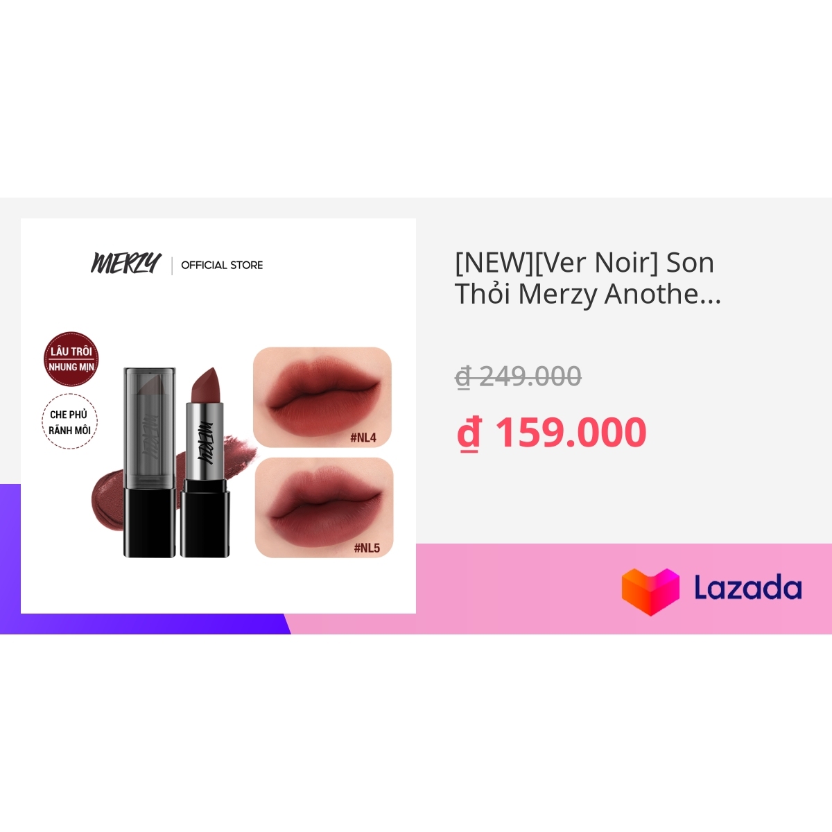 [NEW][Ver Noir] Son Thỏi Merzy Another Me The First Lipstick 3.5g