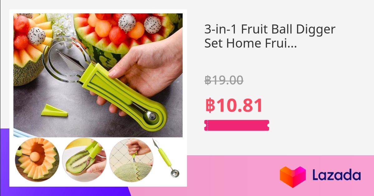 3-in-1 Fruit Ball Digger Set Home Fruit Cutting Carving Knife Kitchen ...