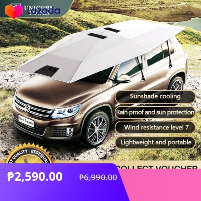4.2M/3.2M Semi-Auto Car Sun Shade Umbrella Tent Detachable ...