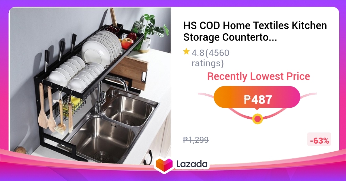 HS COD Home Textiles Kitchen Storage Countertop Organizer Dish Drying Rack