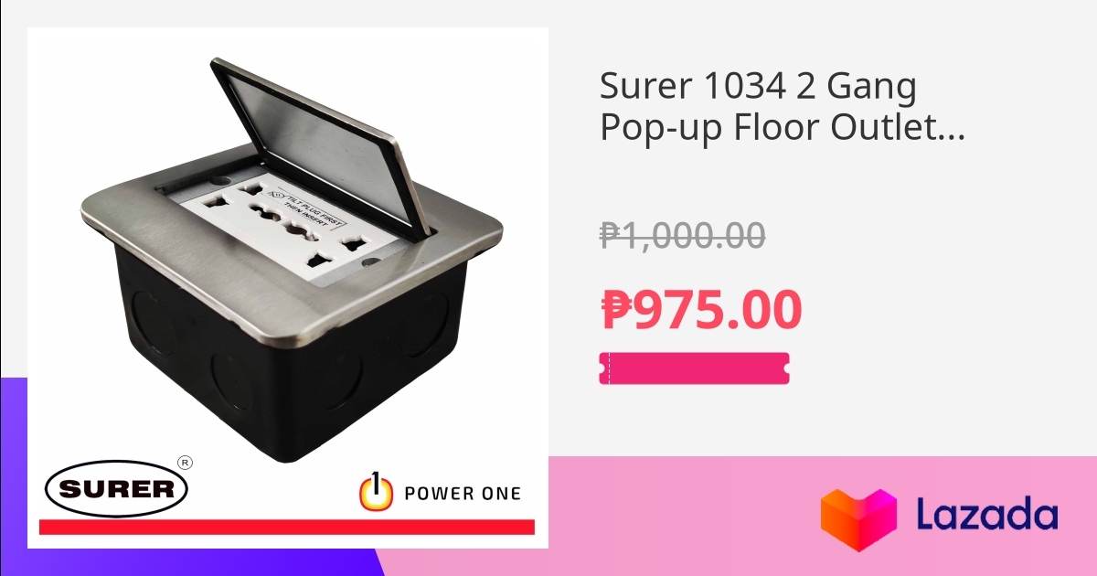 Surer 1034 2 Gang Pop-up Floor Outlet, Square Type (Stainless Steel ...