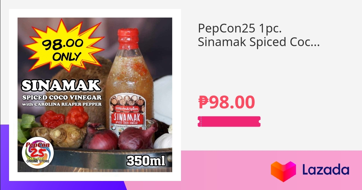 PepCon25 1pc. Sinamak Spiced Coco Vinegar 350ml ( 11Herbs&Spices ) All ...