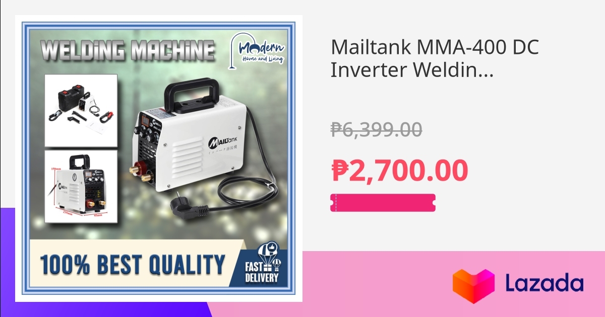 Mailtank MMA-400 DC Inverter Welding Machine with Carrying Case