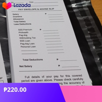 Customized pay slip. 3.25x6 inches ordinary/carbonize