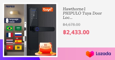 Hawthorne1 PHIPULO Tuya Door Lock Biometric WiFi Fingerprint with ...