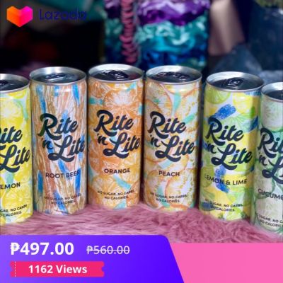 24 cans of Rite n’ Lite Keto Approved Carbonated Soda