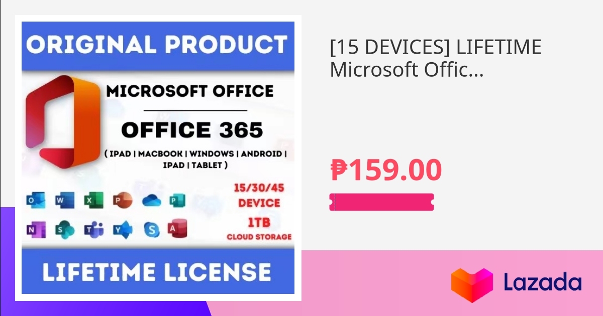 [15 DEVICES] LIFETIME Microsoft Office 365 + OneDrive 5TB For Windows ...