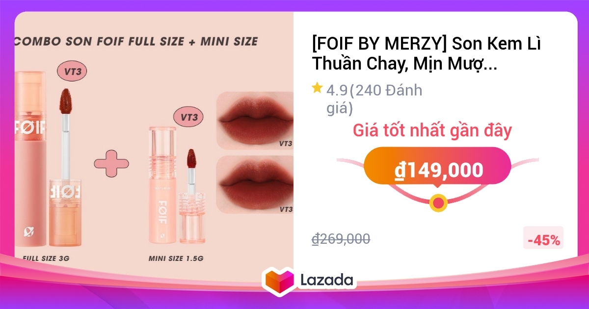 [FOIF BY MERZY] Son Kem Lì Thuần Chay, Mịn Mượt Lâu Trôi FOIF Daily ...