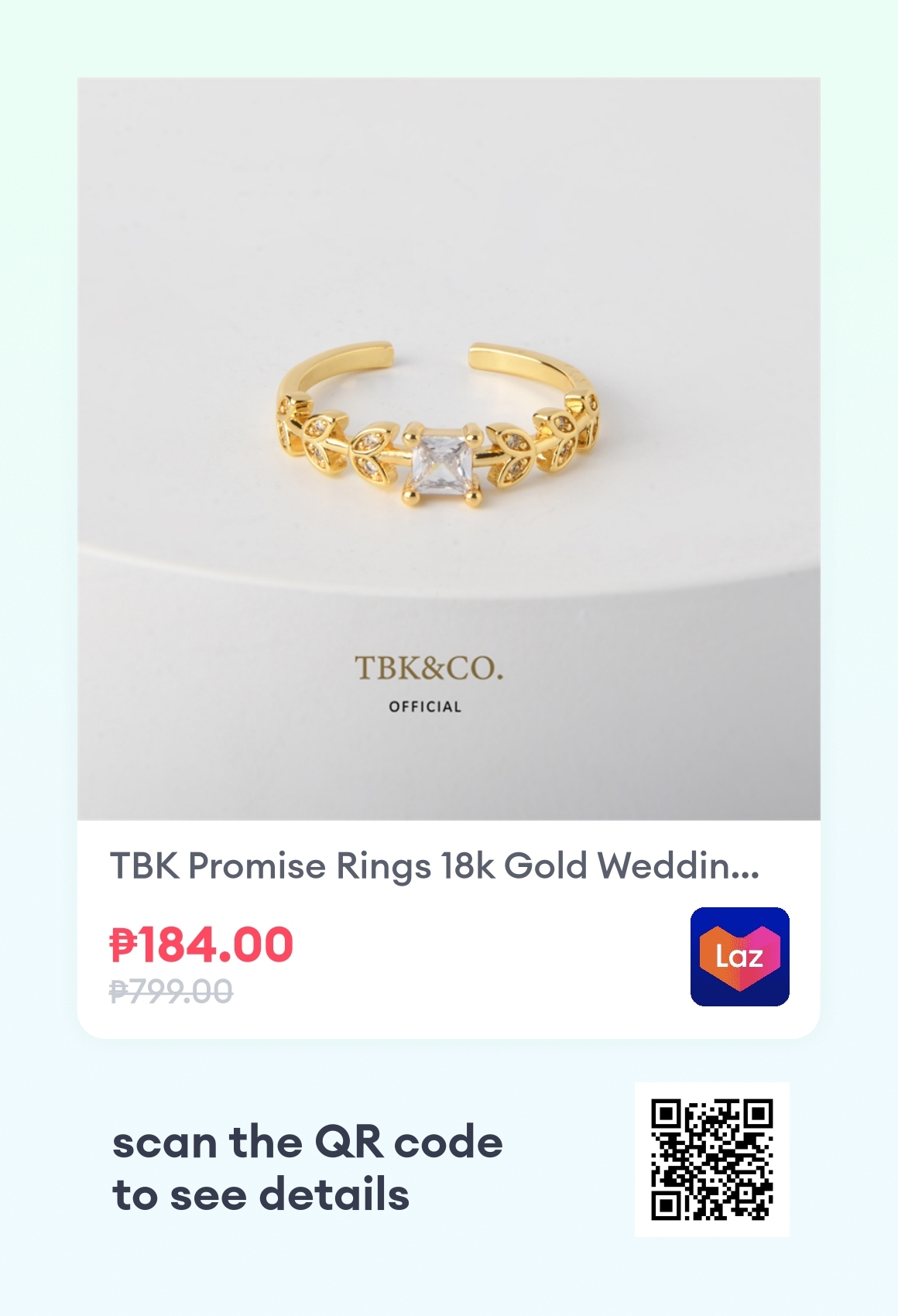 TBK Promise Rings 18k Gold Wedding Ring Accessories for Women ...