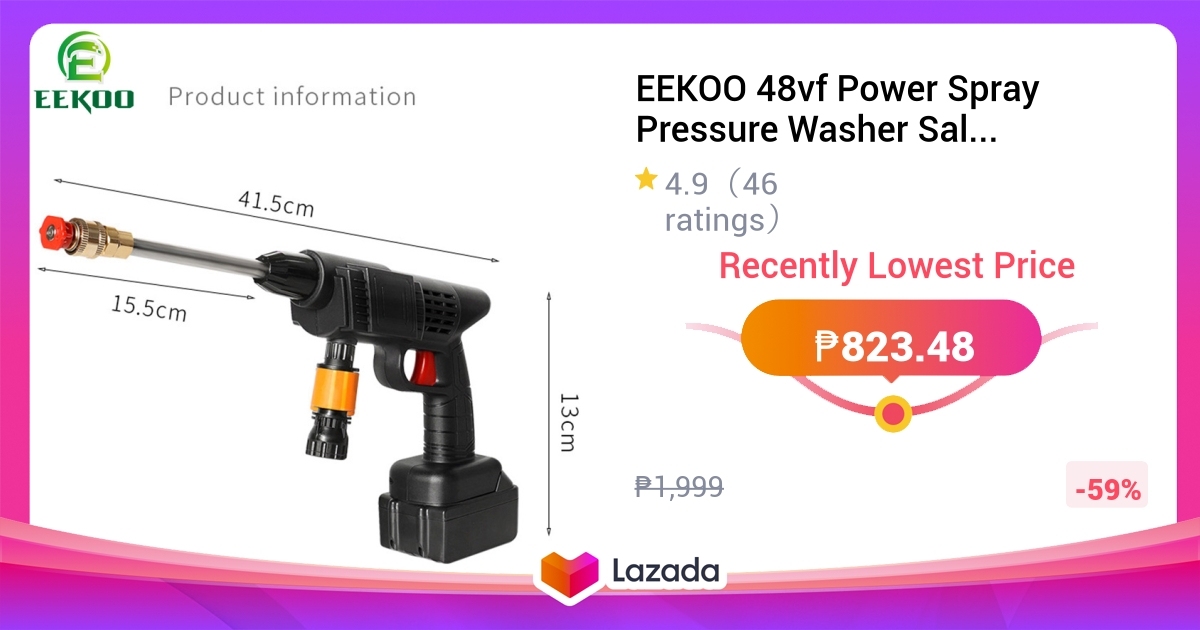 EEKOO 48vf Power Spray Pressure Washer Sale Portable Car Washer Machine ...