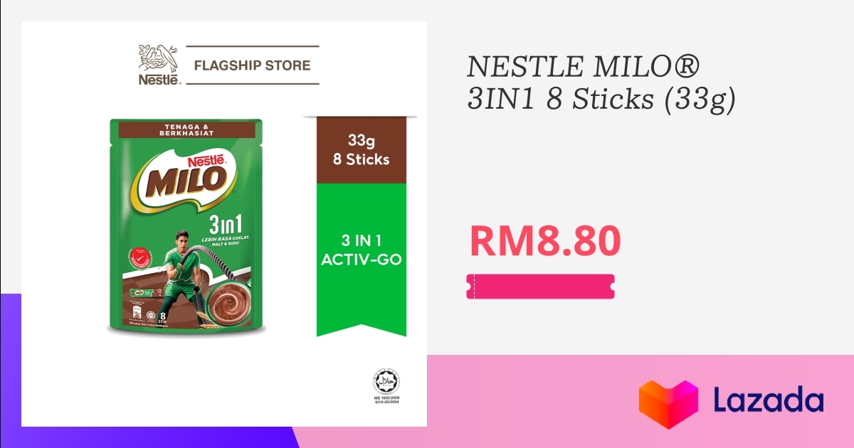 NESTLE MILO® 3IN1 8 Sticks (33g)