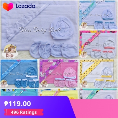 Hood Pranella with Bonet, Mittens, Booties Set (3in1) | Newborn Infant Baby