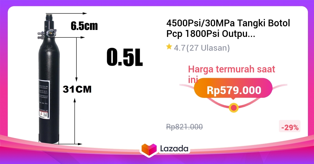 4500Psi/30MPa Tangki Botol Pcp 1800Psi Output Regulator Valve Tangki ...