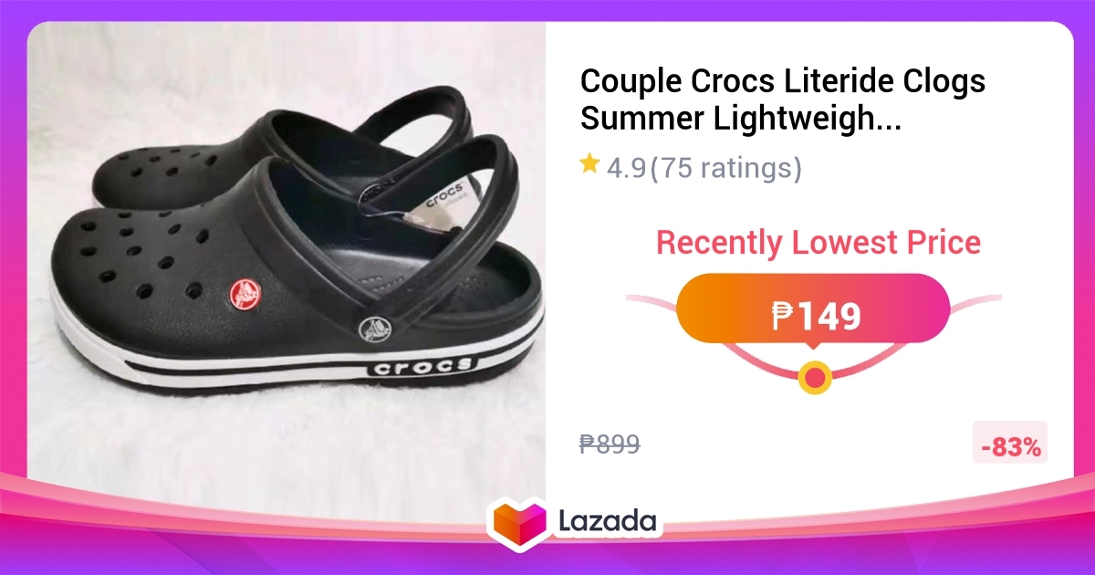 Couple Crocs Literide Clogs Summer Lightweight Comfortable Splashers ...