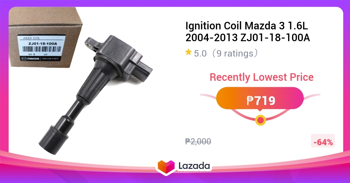Ignition Coil Mazda 3 1.6L 2004-2013 ZJ01-18-100A