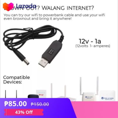 Wifi Connector to Power Bank 5v 12v USB Cable Sale COD PLDT GLobe WIFI