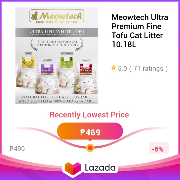 Meowtech Ultra Premium Fine Tofu Cat Litter 10.18L