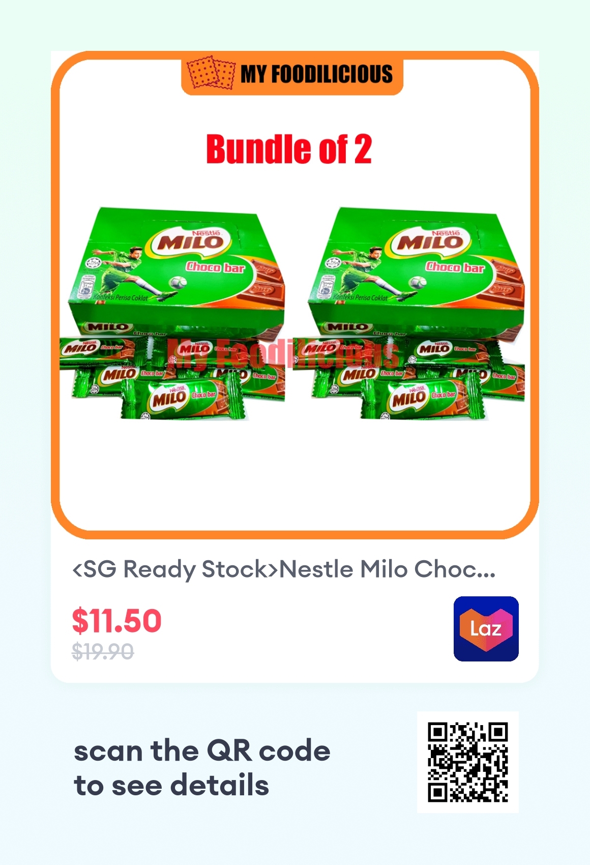 Nestle Milo Choco Bar 240g (40pcs x 6g)