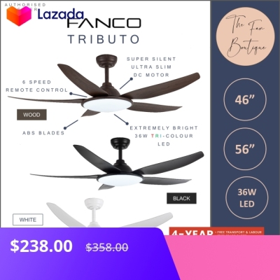 New Launch - FANCO TRIBUTO 46" | 56" DC Motor Ceiling Fan with 36W ...