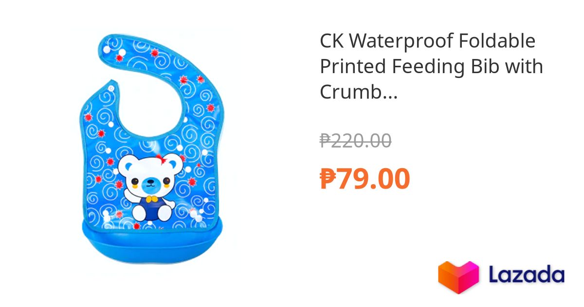 CK Waterproof Foldable Printed Feeding Bib with Crumbs catcher KL-600