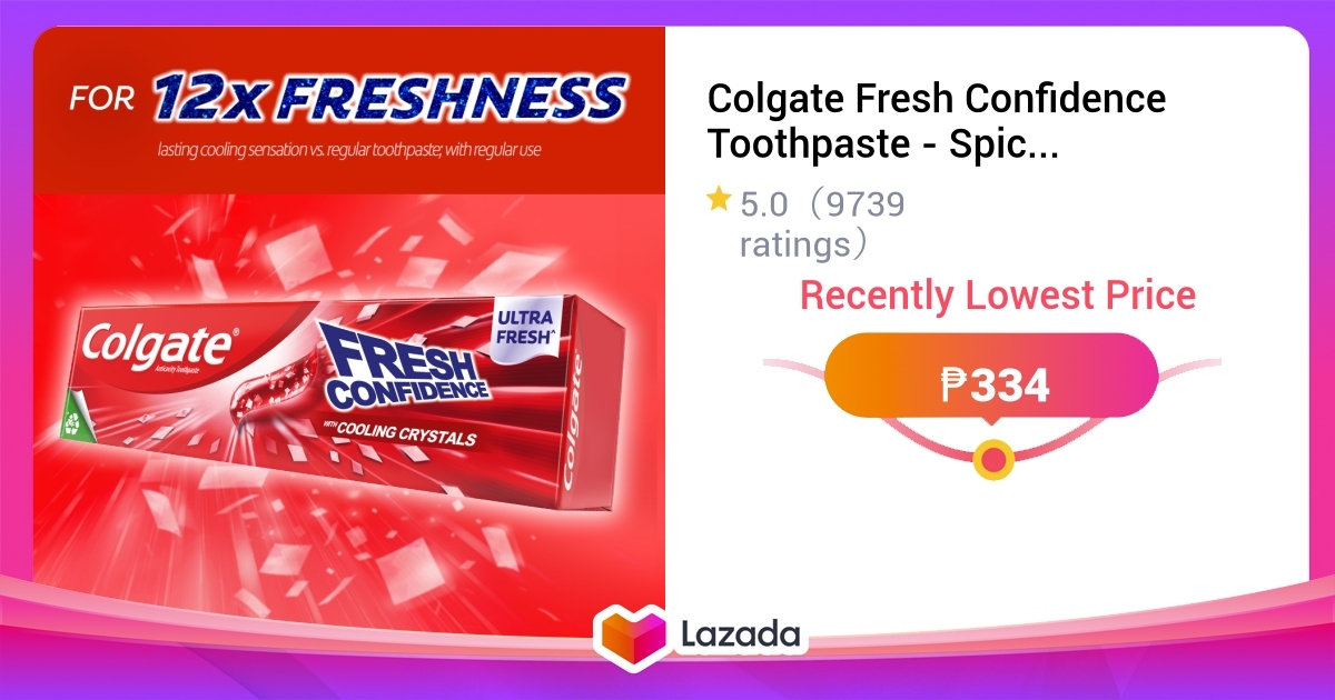 Colgate Fresh Confidence Toothpaste - Spicy Fresh, Long-Lasting ...