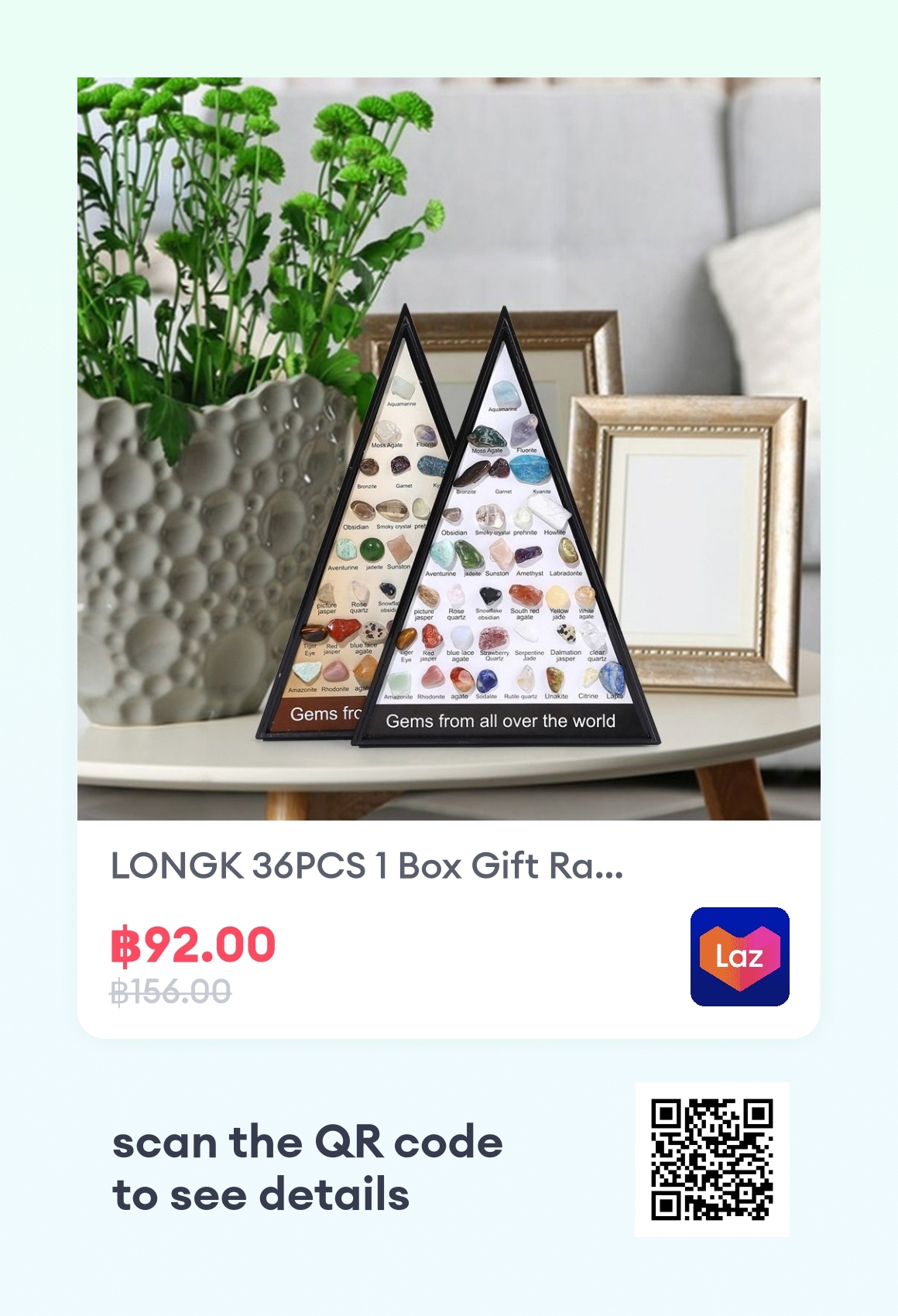 LONGK 36PCS 1 Box Gift Raw Gemstones Collectible Stone Geography Teaching Gems From All Over The ...