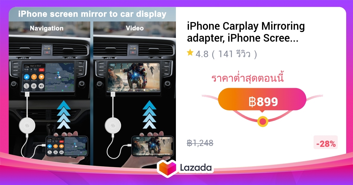 iPhone Carplay Mirroring adapter, iPhone Screen Mirroring to Car ...