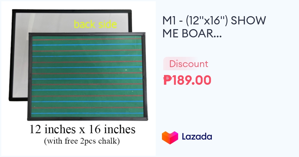 M1 - (12"x16") SHOW ME BOARD (Back-to-back whiteboard & chalkboard)