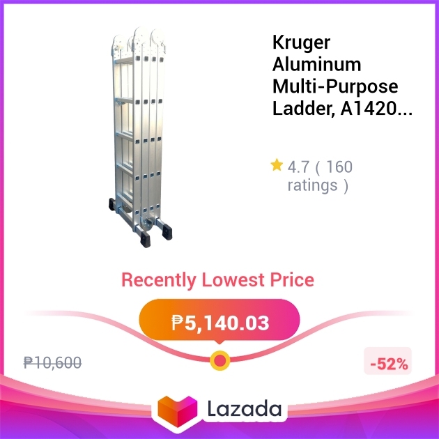 Kruger Aluminum Multi-Purpose Ladder, A14205 (5-10-20 ft)