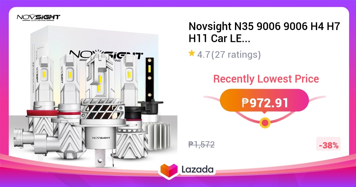 Novsight N35 9006 9006 H4 H7 H11 Car LED Headlight 1:1 Designed 50W ...