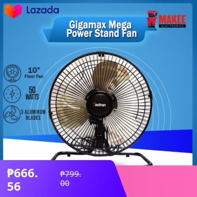 Astron MIRAGE 10" Industrial Floor Fan (50W) (Metal Blade) (Black ...