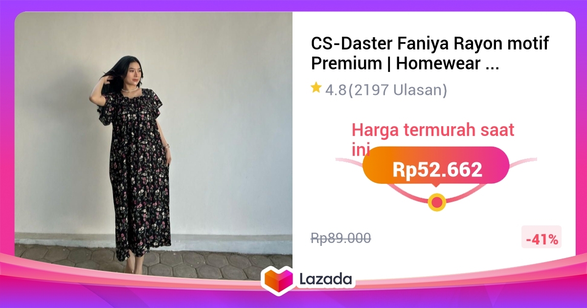 CS-Daster Faniya Rayon motif Premium | Homewear | Daster Kerut | Daster ...