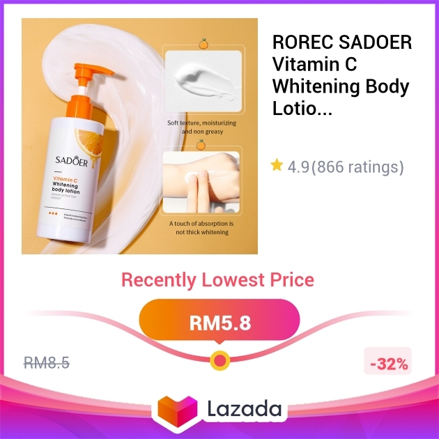 ROREC SADOER Vitamin C Whitening Body Lotion Fresh Orange Essence Hydrating Moisturizing Body ...