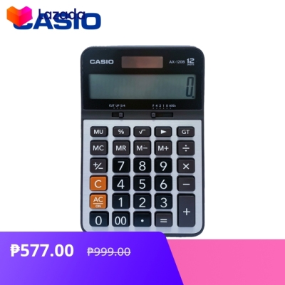 Casio AX-120B Calculator, 12 digits, Extra Large display, 3-digit comma markers, Compact Desk ...